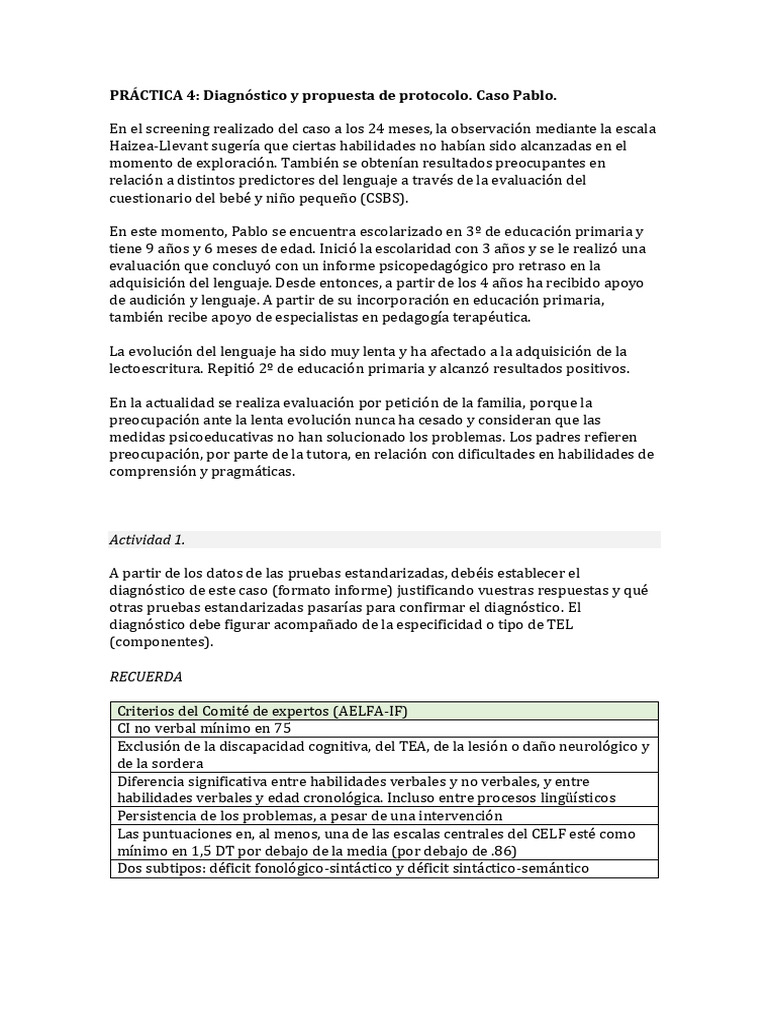 PraÌ Ctica 4. DiagnoÌ Stico de Caso Praì Ctico 3 | PDF | Inteligencia | Cociente de inteligencia