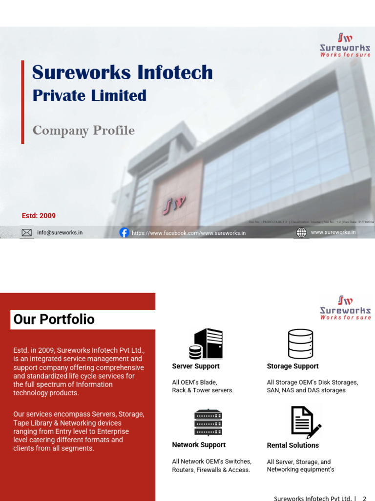 Sureworks Infotech Pvt Ltd Company Profile Pdf Cloud Computing Computer Network