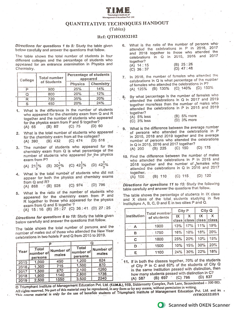 DI Level 1 (Sheet 2) | PDF