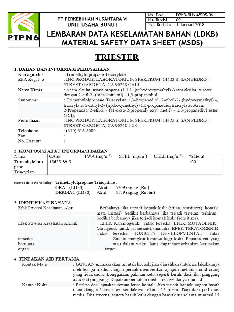 Dpk3-Bun-Msds-06 (Triester) | PDF | Sains & Matematika