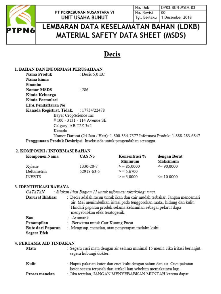 DPK3-BUN-MSDS-03 (Decis) | PDF