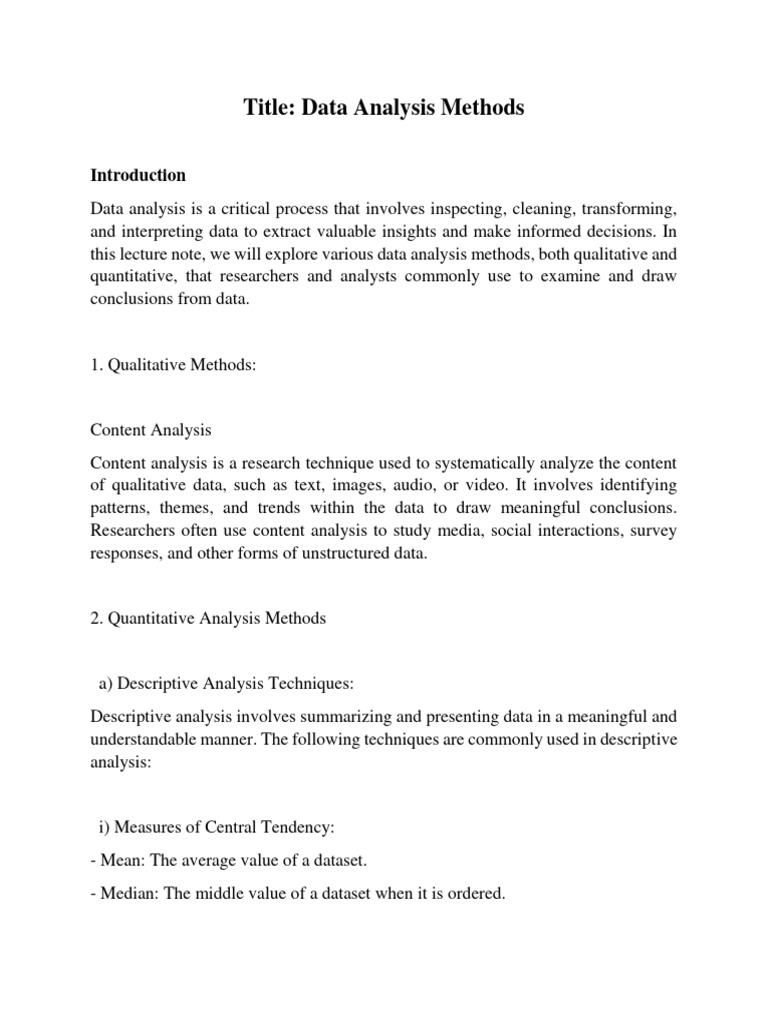 Data Analytics Intro | PDF | Data Analysis | Statistics