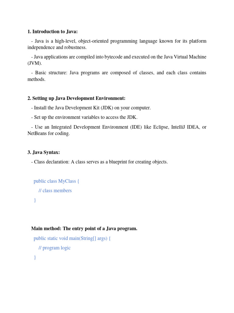 Java Basics 1 | PDF Java Basics 1 | PDF