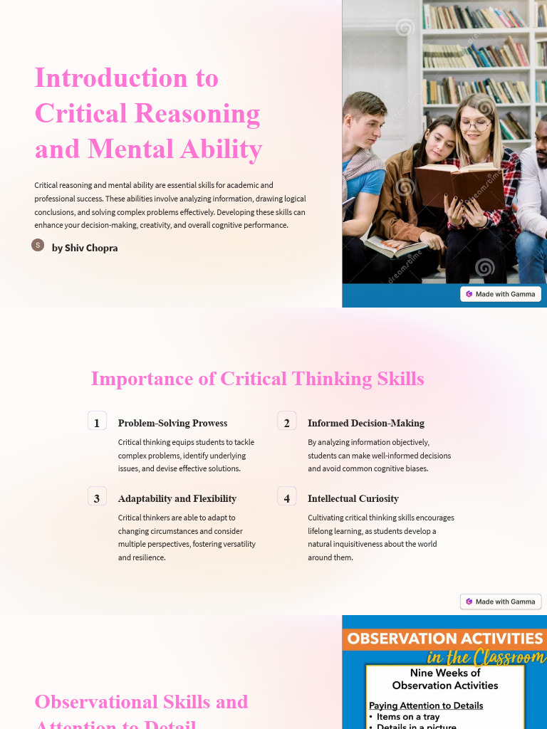 Introduction To Critical Reasoning and Mental Ability | PDF | Critical ...