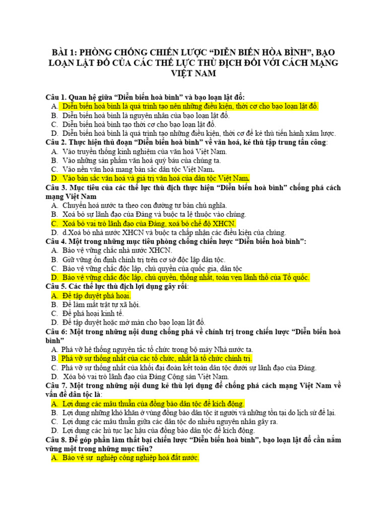 Bài 1 - GDQP2 | PDF