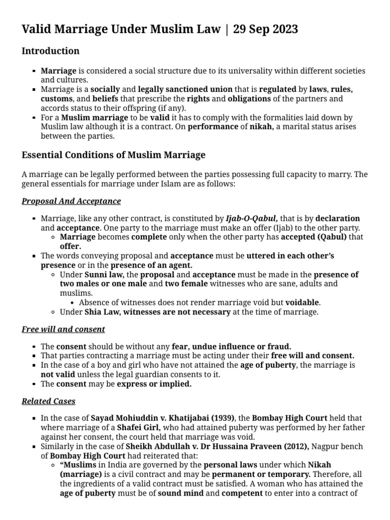 Valid Marriage | PDF | Marriage | Polygamy