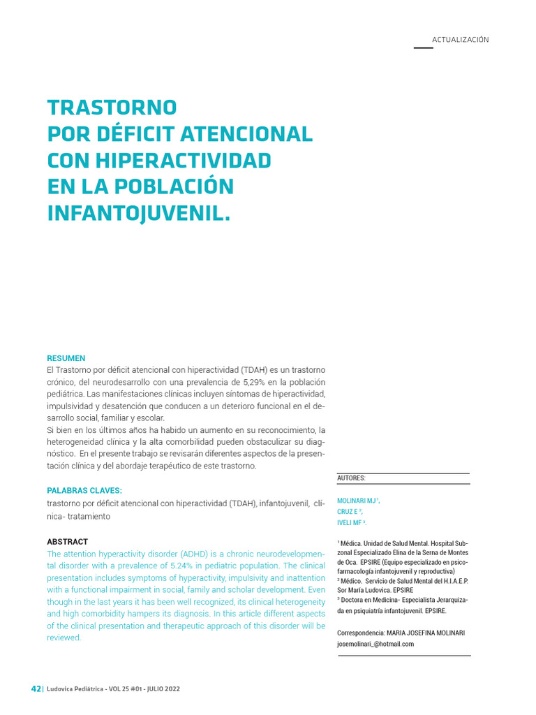 Trastorno Por Deficit Atencional Con Hiperactividad en La Pobl - 1MEUQPw | PDF | Desorden ...