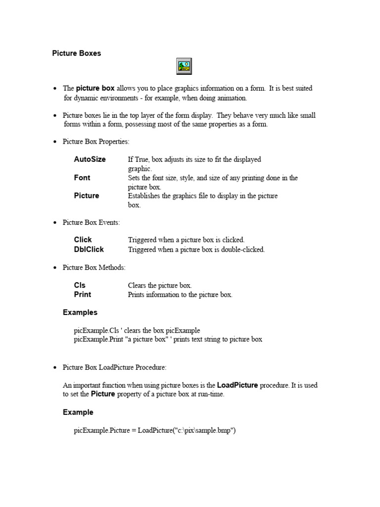 Lesson8.1 - Picture Boxes and Image Boxes | PDF | Multidimensional Signal Processing | Imaging