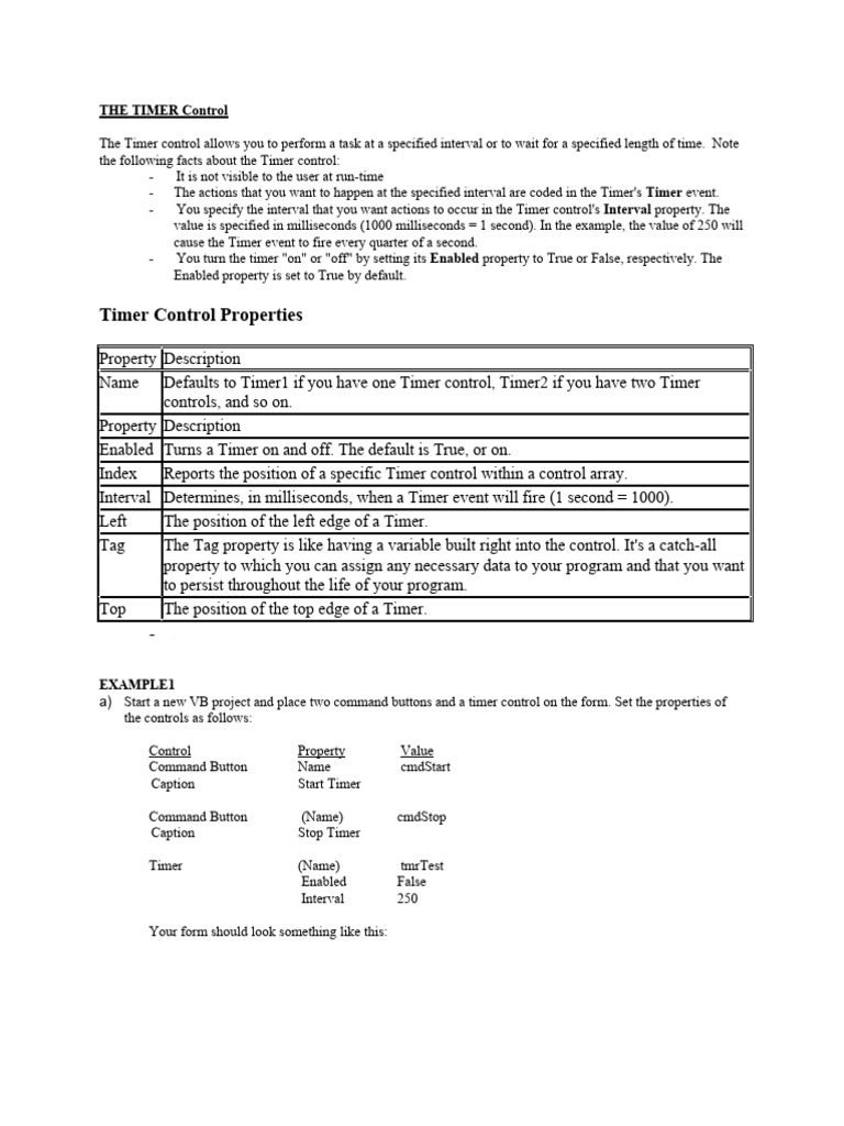 LESSON7 - The TIMER Contro1 | PDF | Computer Science | Software Engineering