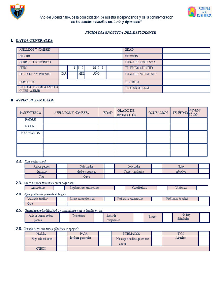 Ficha de Diagnostico Divina 4F Olayinos | PDF