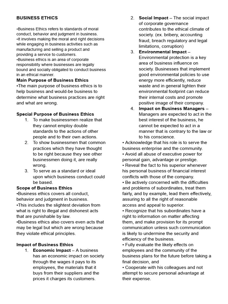 BUSINESS ETHICS | PDF | Business Ethics | Economies