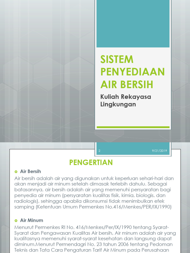 Sistem Penyediaan Air Bersih | PDF