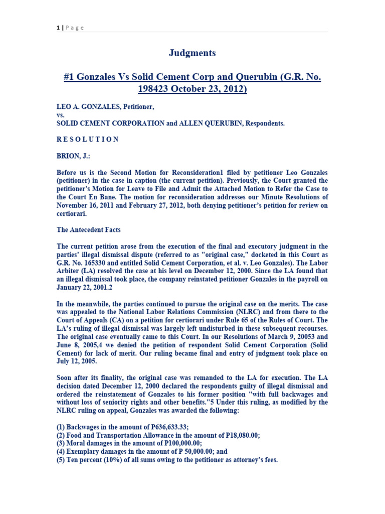 Case-List-Judgement RULE 34-39 | PDF | Foreclosure | Judgment (Law)