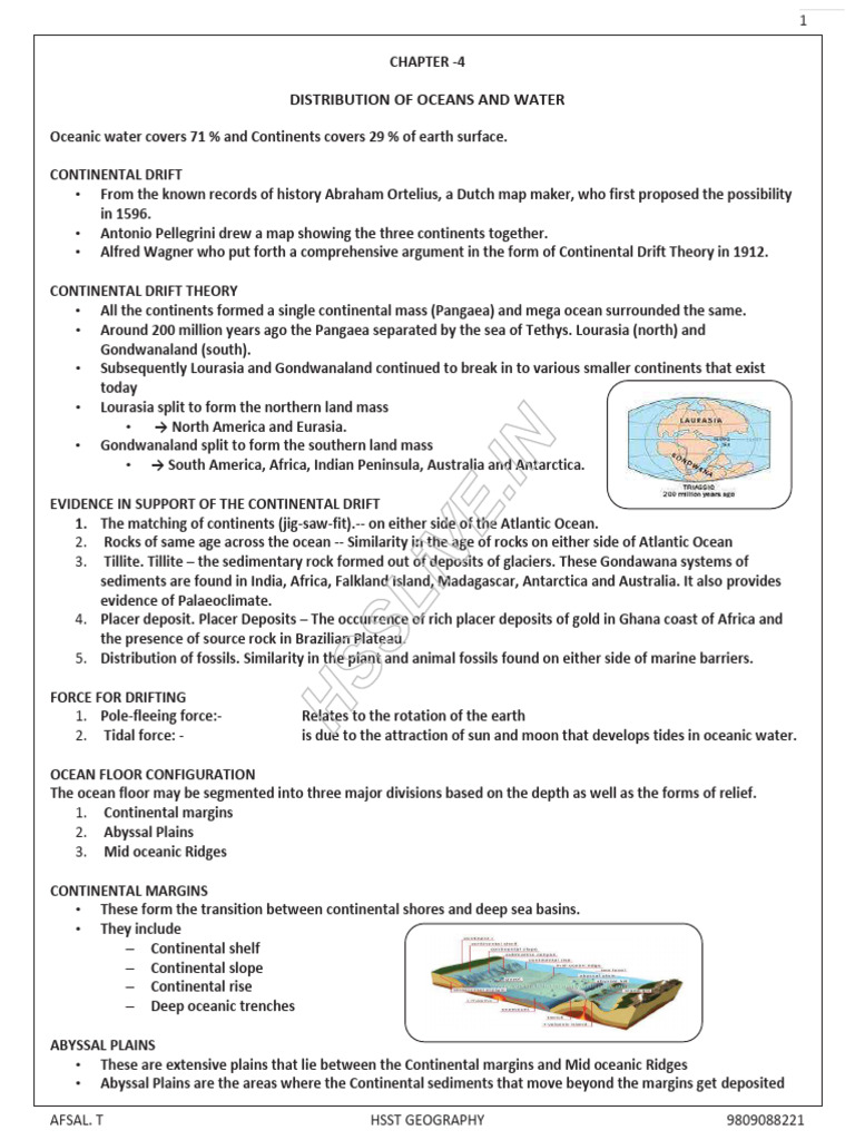 Oceans and Continents Distribution Overview | PDF | Plate Tectonics ...