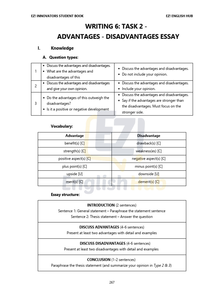 Writing Task 2 Advantages Disadvantages | PDF | Cognitive Science | Cognition