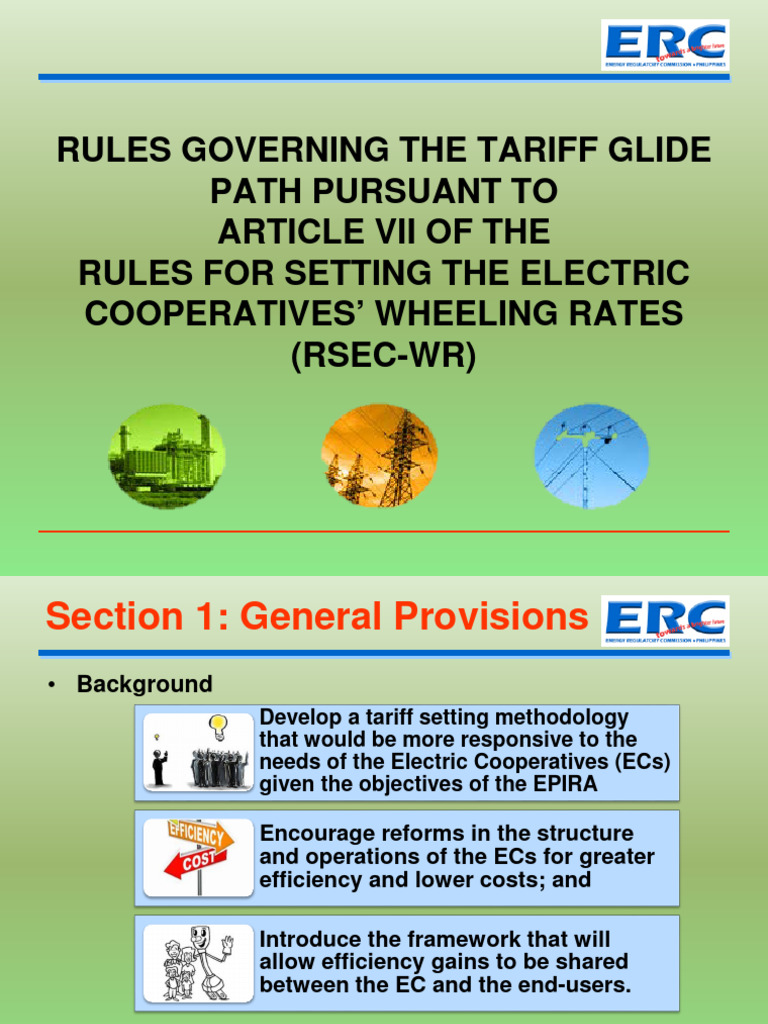 RSEC-WR Tariff Glide Path Rules | PDF | Tariff | Economies