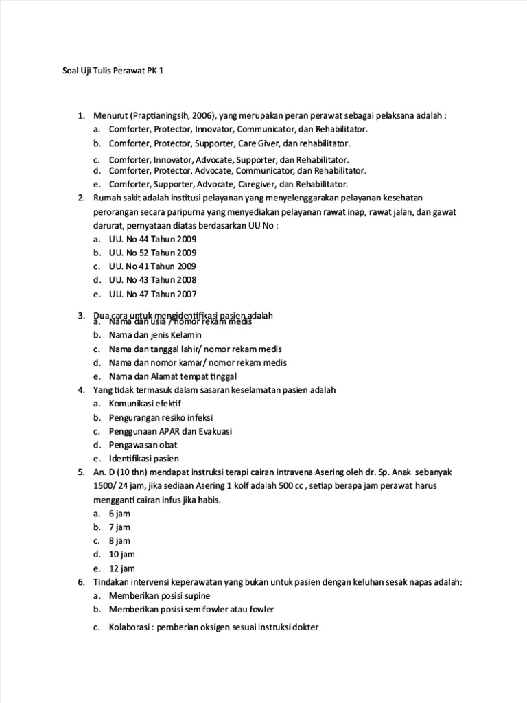 Soal Uji Tulis PK 1 | PDF