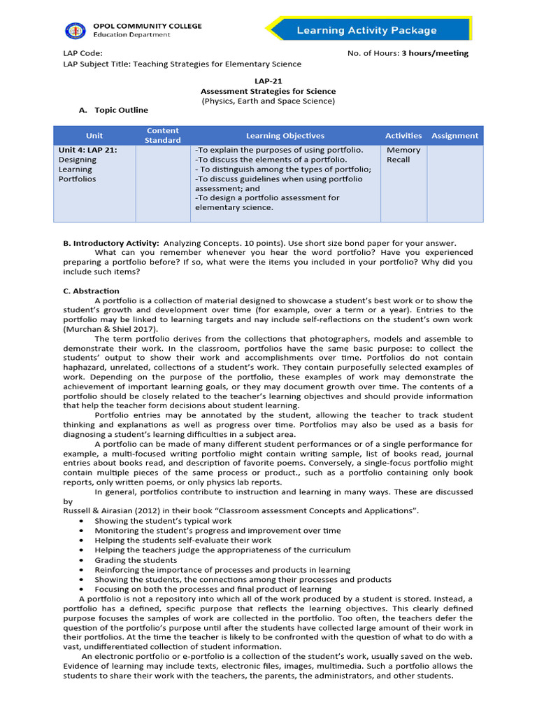 LAP 21 TeachignStrategies | PDF | Educational Assessment | Rubric ...