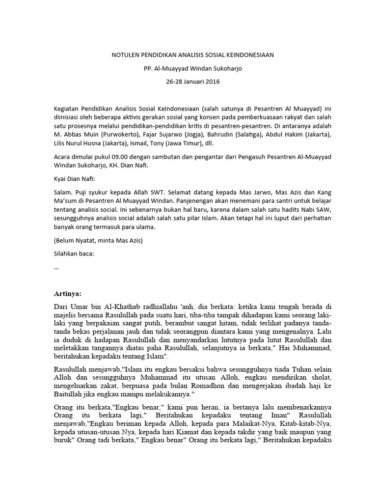 Notulen Ansos Keindonesiaan. Edit | PDF