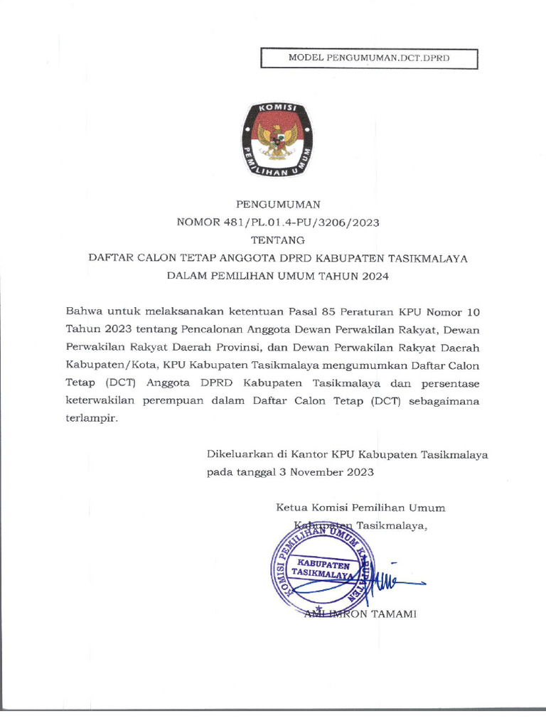 Pengumuman DCT | PDF