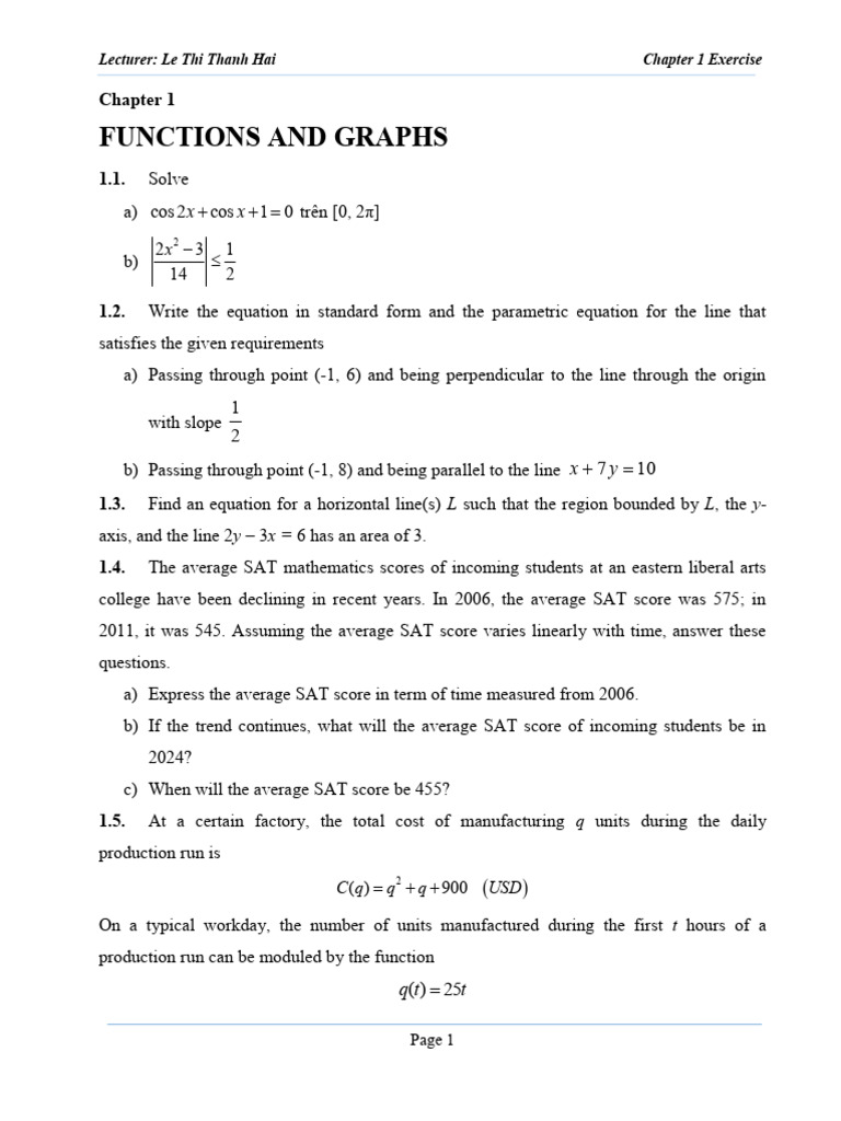 Chapter 1 | PDF | Function (Mathematics) | Trigonometric Functions