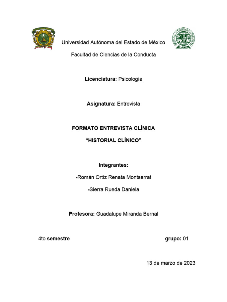 Formato 2 HC | PDF | Adultos | Ciencias del comportamiento