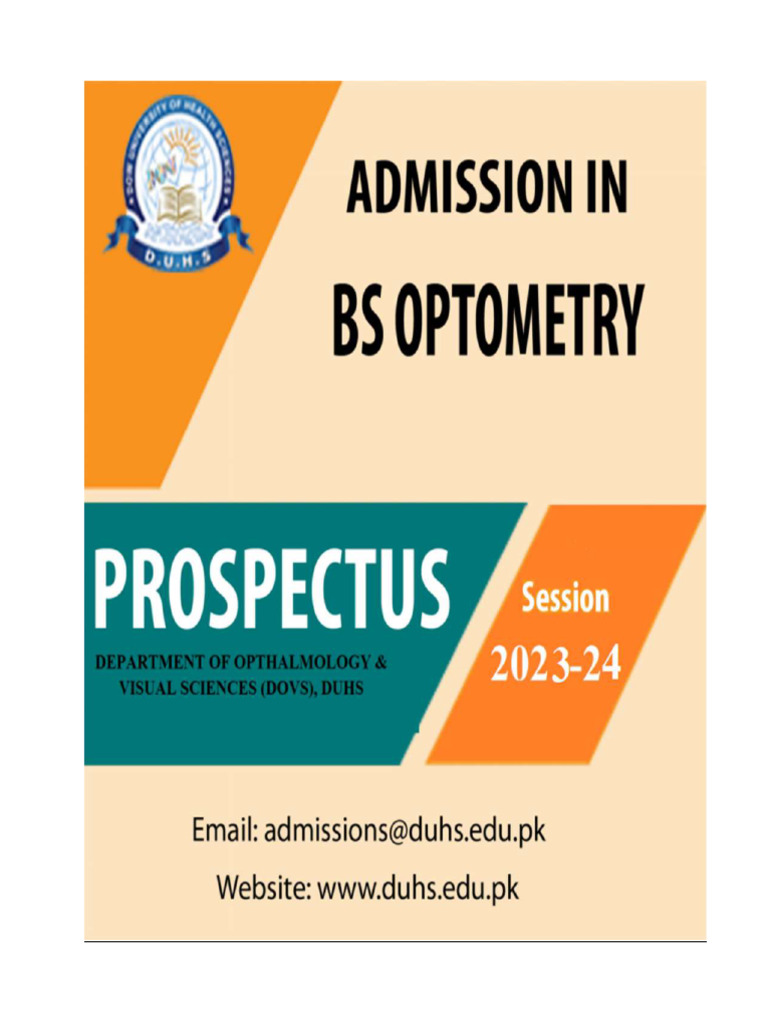 BS Optomety 2023-24 | PDF | Optometry | Vision