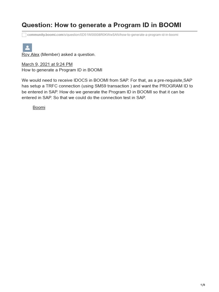 How To Generate A Program ID in BOOMI | PDF | Transmission Control ...
