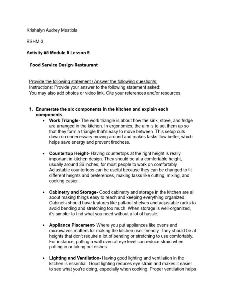 ActAss#5-HPC9-Mestiola, Krishalyn Audrey | PDF | Kitchen | Countertop