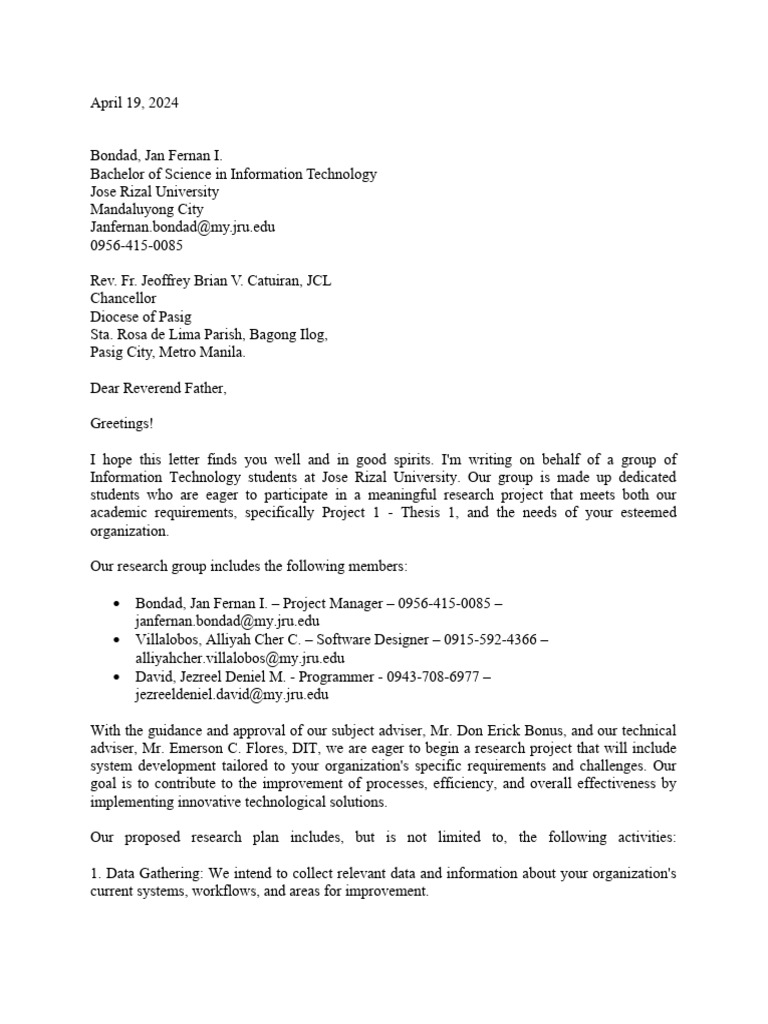 Letter To Conduct Research | PDF | Business | Cognition Letter To Conduct Research | PDF | Business | Cognition
