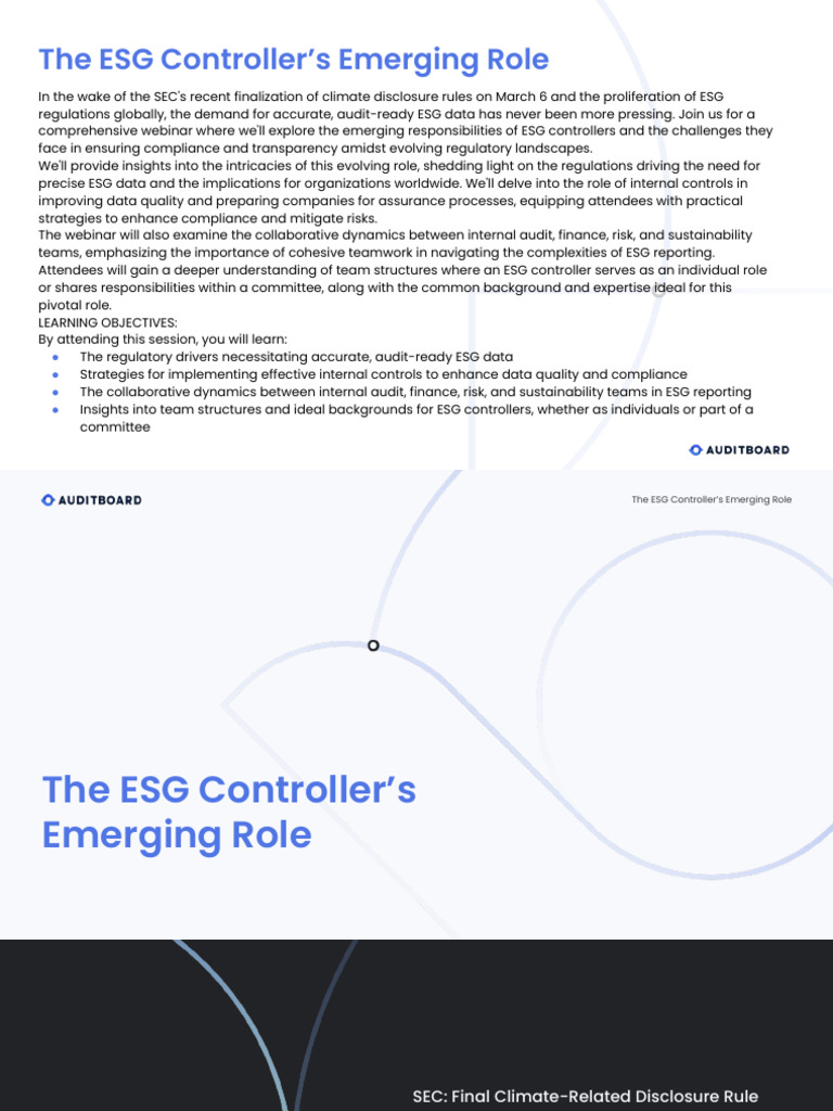 Webinar IA360 March 20 ESG Controller | PDF | Internal Control | Audit