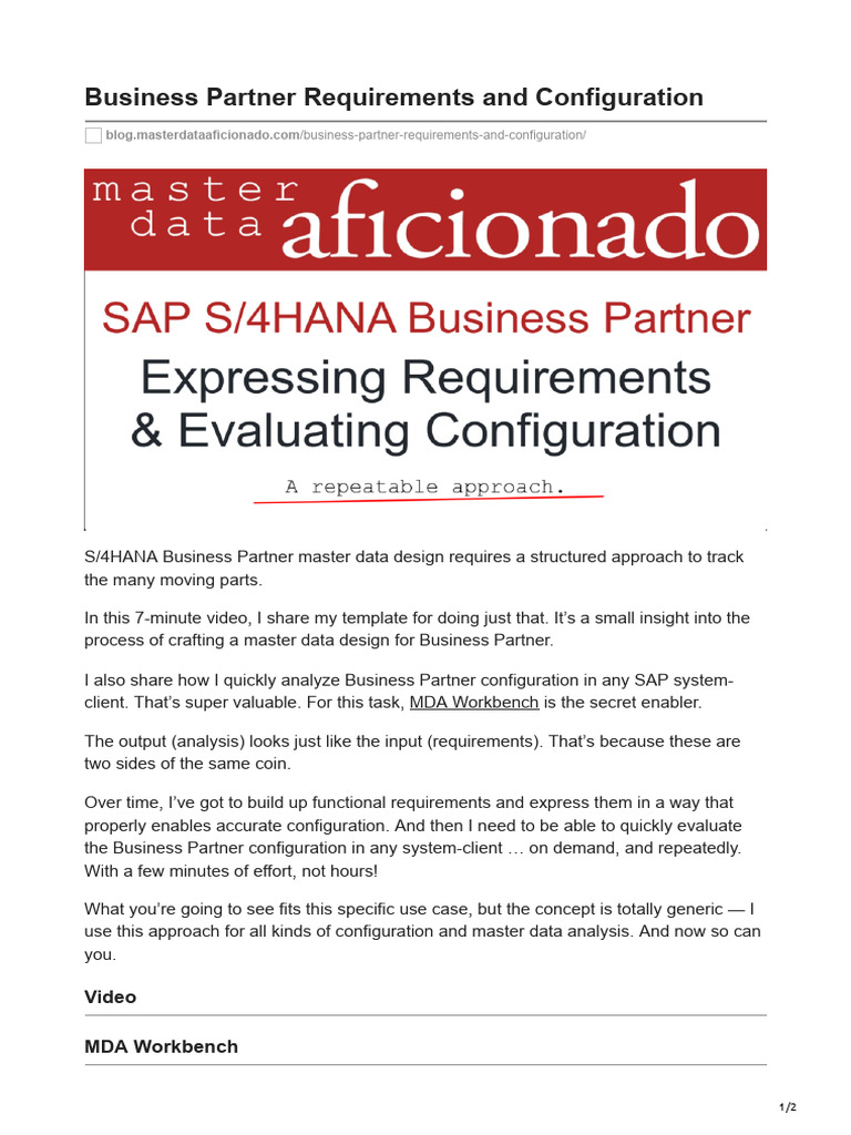 Business Partner Requirements and Configuration | PDF | Databases | Microsoft Access