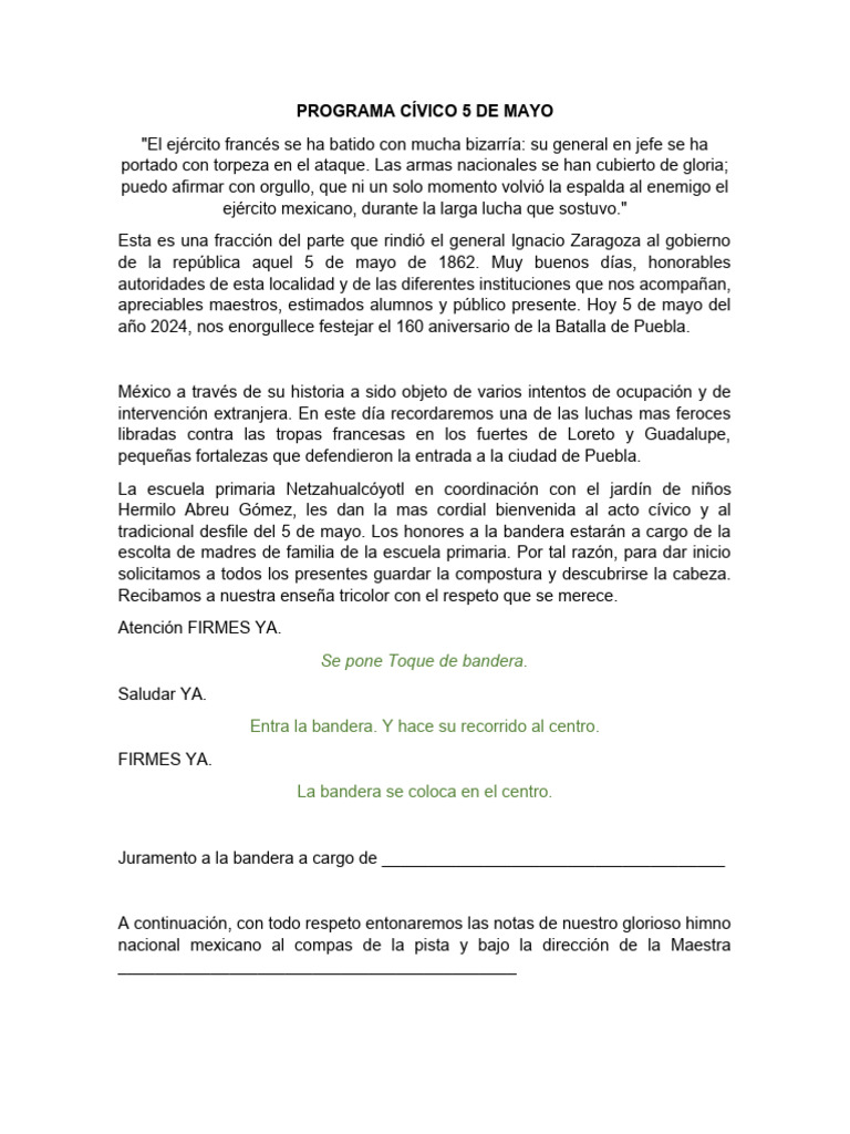 Programa Cívico 5 de Mayo | PDF | Militar | Conflictos del segundo milenio