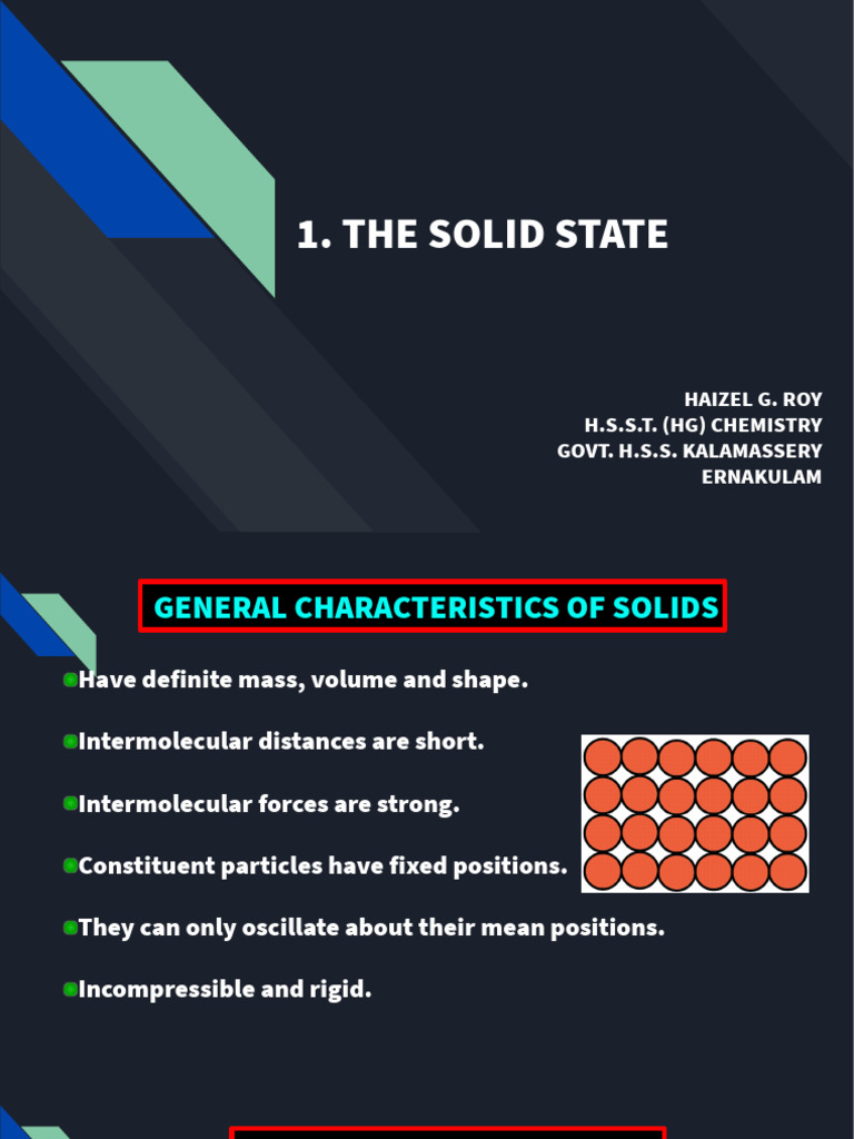 The Solid State | PDF | Semiconductors | Crystal Structure