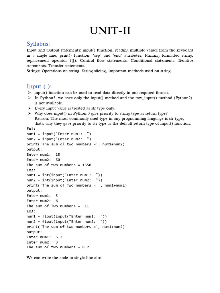 Unit Ii Pdf Control Flow Parameter Computer Programming 9543