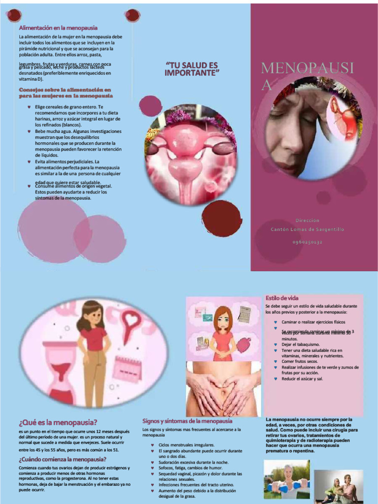 PDF Triptico de Menopausia - Compress | PDF | Menstruación | Menopausia