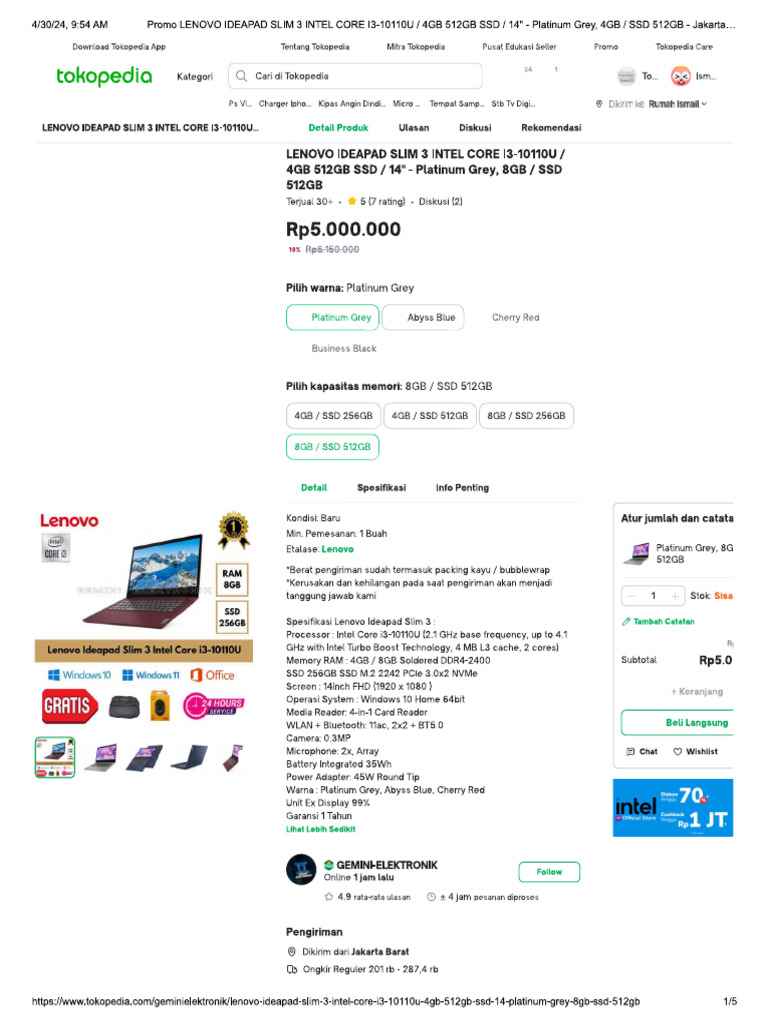 Spec Computer Lenovo | PDF