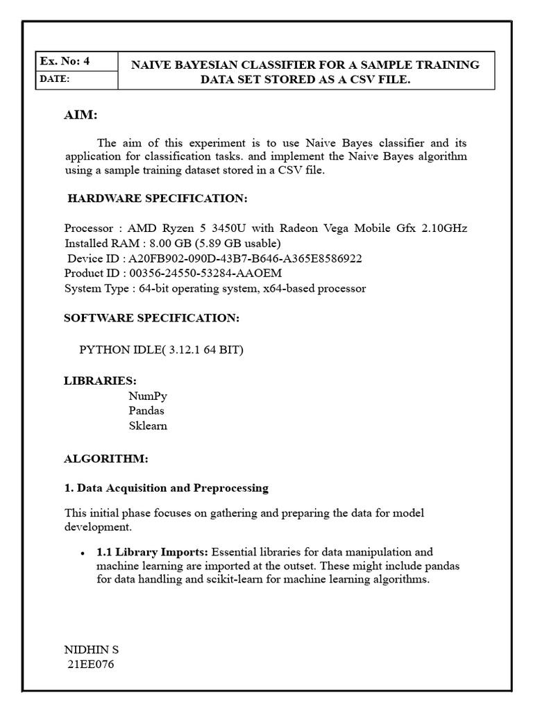 Machine Learning Program 4(Mohan)[1] | PDF | Statistical Classification | Machine Learning