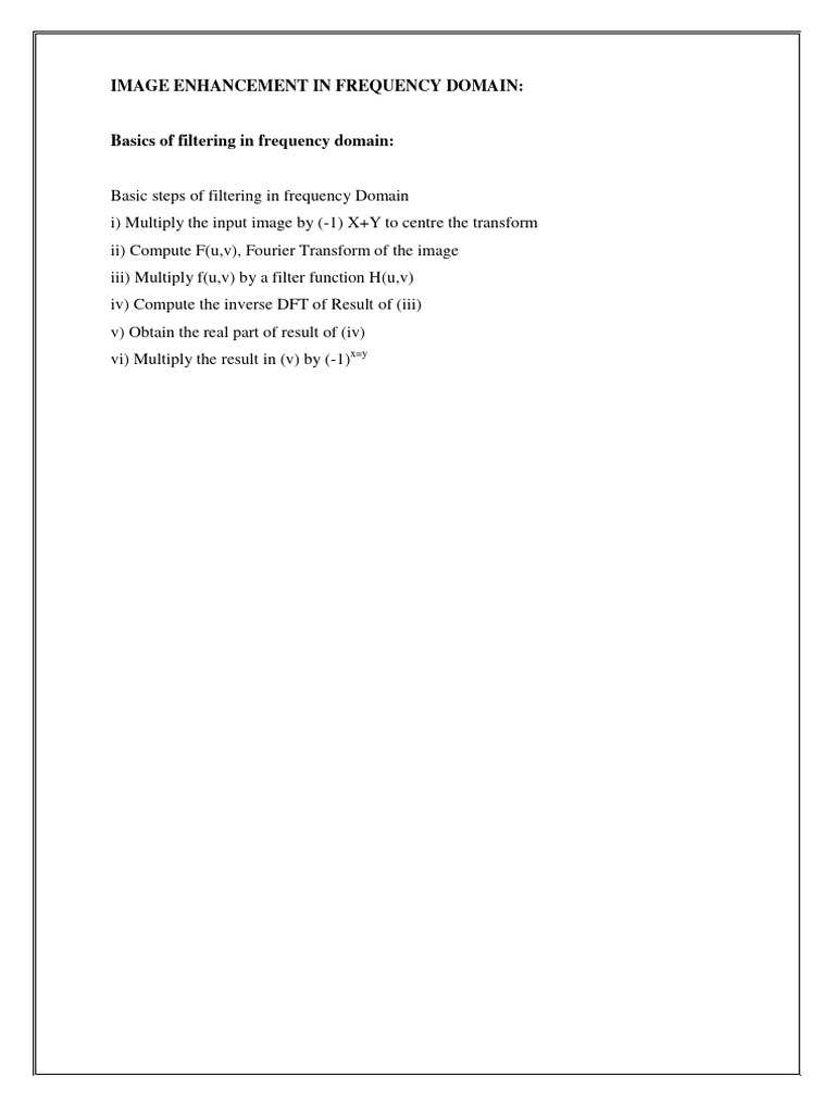 Frequency Domain Filters | PDF | Filter (Signal Processing) | Low Pass ...