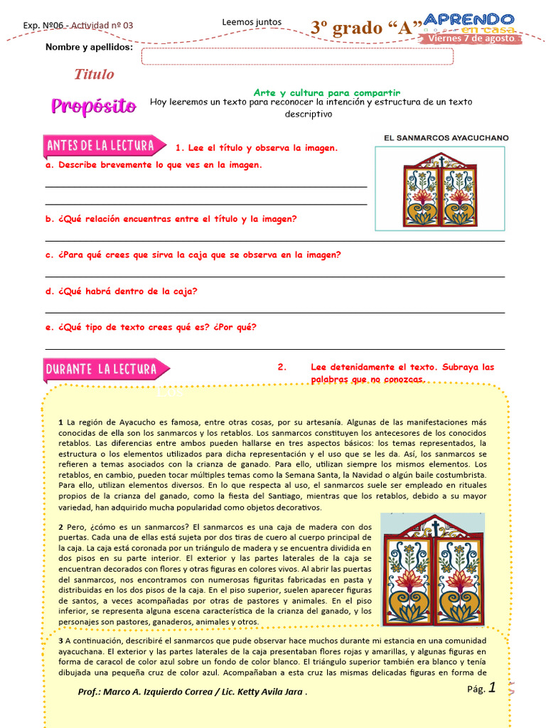 Viernes 27 De Agosto Leemos Juntos Pdf