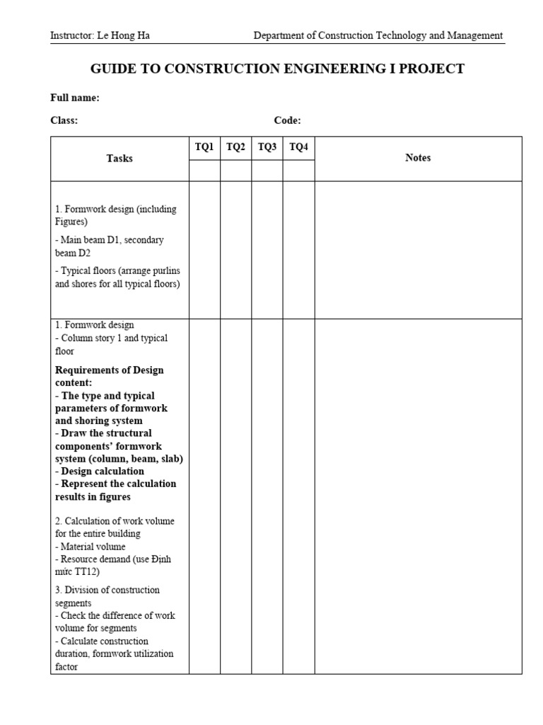 Construction Engineering Project Guide | PDF