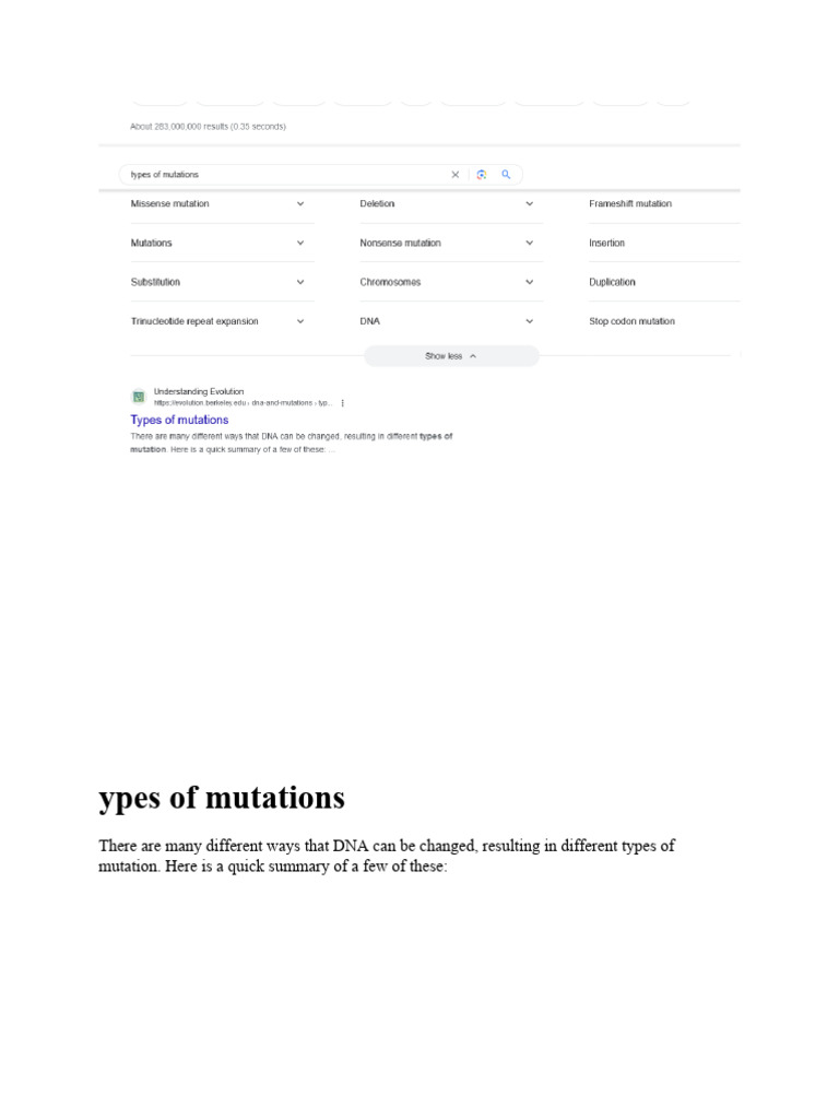 Mutations | PDF | Genetic Disorder | Point Mutation