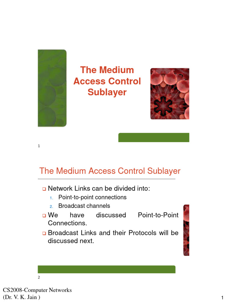 Medium Access Control Sublayer Part-1 | PDF | Channel Access Method | Information And ...