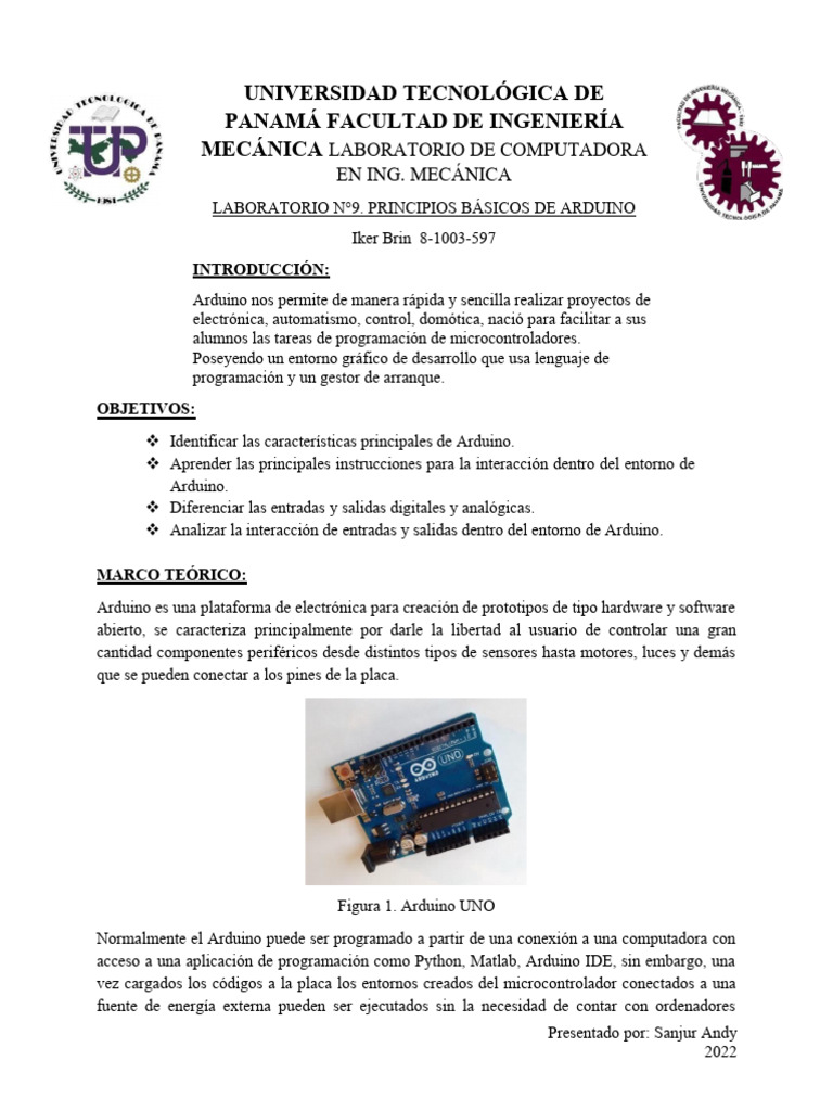 Laboratorios de Computadora Ing. Mecánica (Arduino) | PDF | Arduino | Microcontrolador
