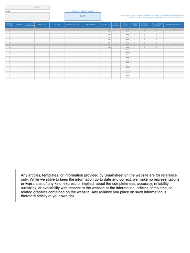 IC Excel Inventory Form 11807 | Download Free PDF | Computing