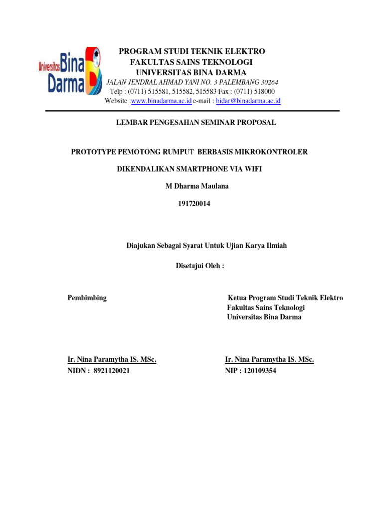 LEMBAR PENGESAHAN PROPOSAL Dharma | PDF