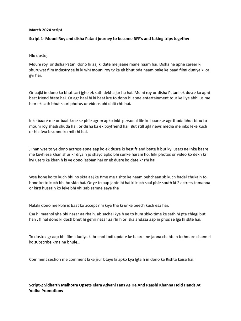 March Script | Download Free PDF | Cinema Of India | Film Production ...