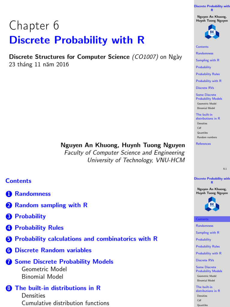 DS Ch6 Probability Handout | PDF | Probability Distribution | Randomness