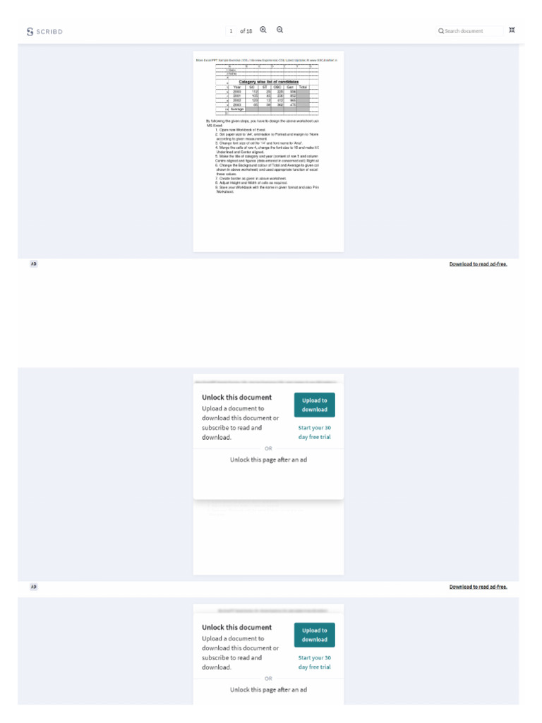 Excel | PDF Excel | PDF