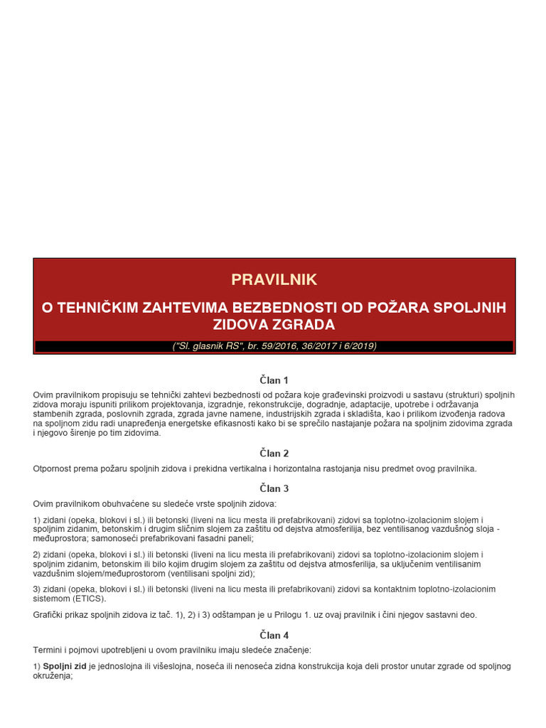 pravilnik_o_tehnickim_zahtevima_bezbednosti_od_pozara_spoljnih_zidova_zgrada | PDF